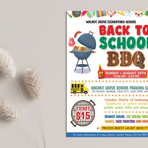 Back to School BBQ Flyer, Back to School Fundraiser Flyer, School Bbq ...