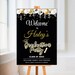 Printable Graduation Welcome Sign Template, Black Gold Printable ...
