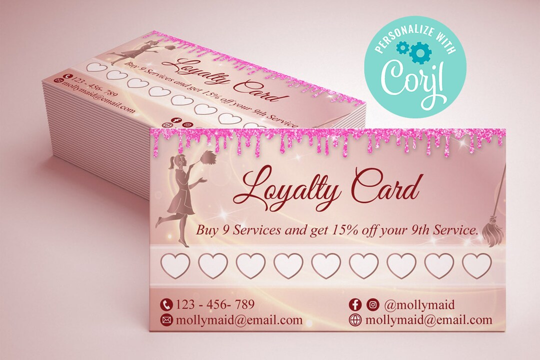 Digital Cleaning Service Loyalty Card for Cleaning Business | Cleaning ...