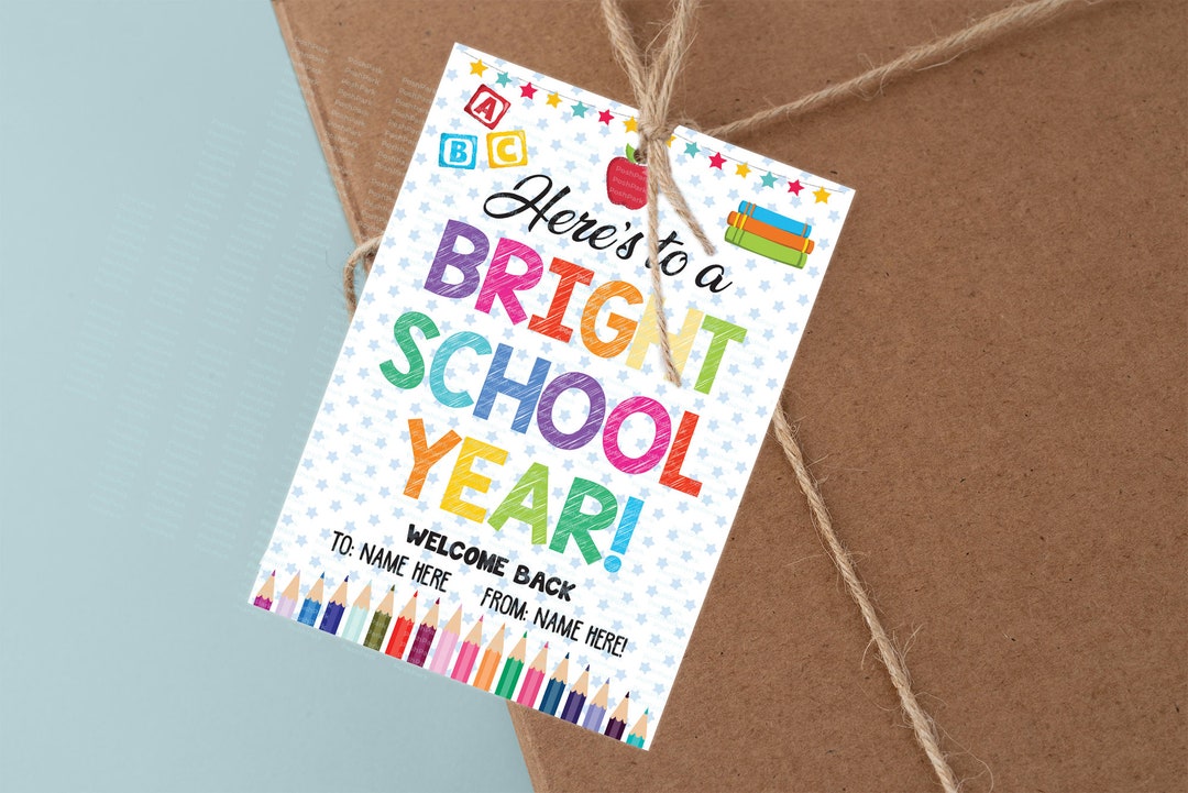 Editable Bright School Year Gift Tag Template, Colorful Printable Back ...