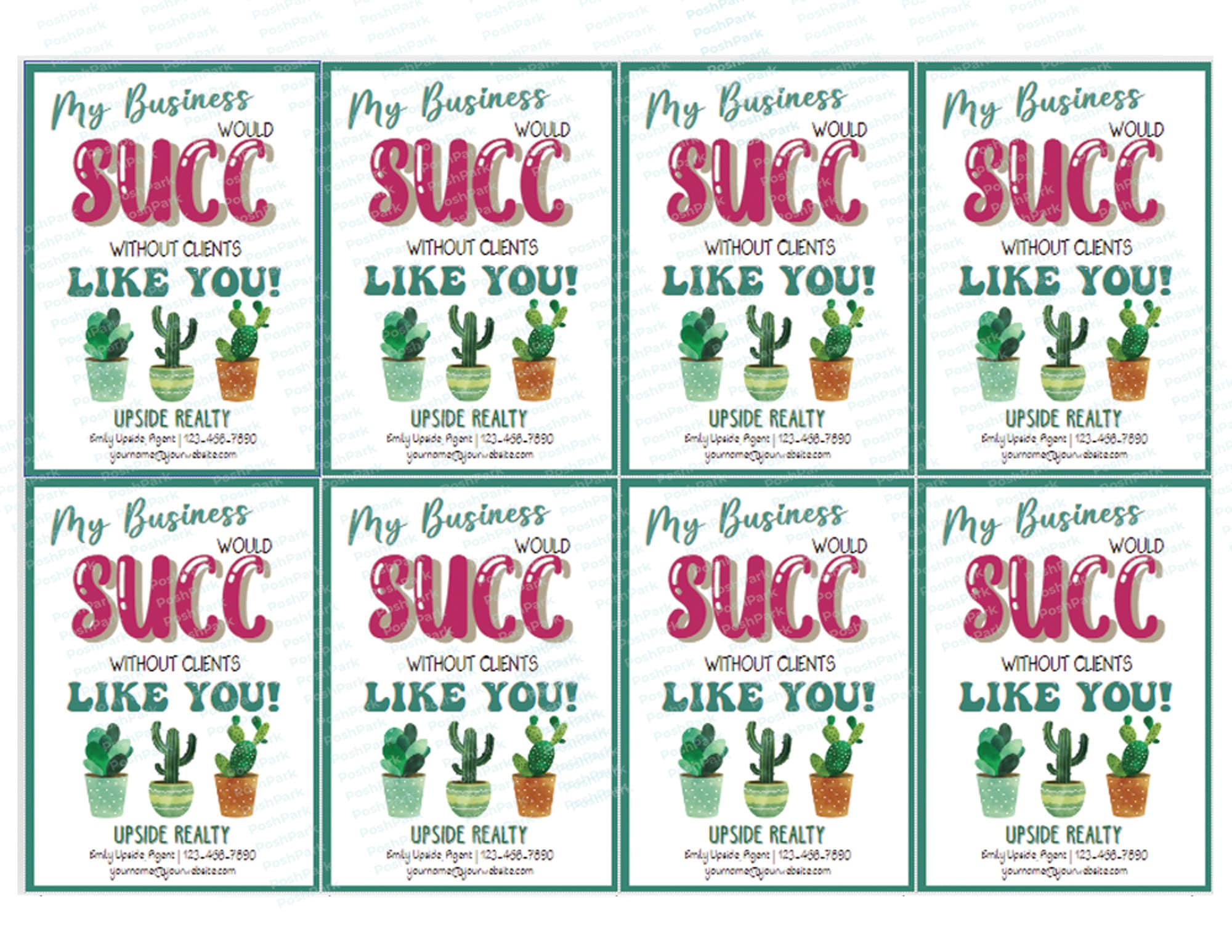 Editable Succulent Gift Tag Customizable Realtor Pop by Tag - Etsy