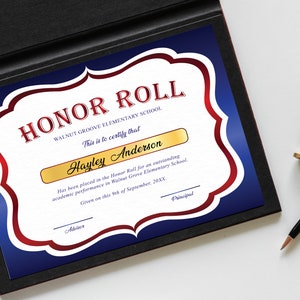Editable Honor Roll Template Bundle Set of 2, DIY Honor Student Award ...