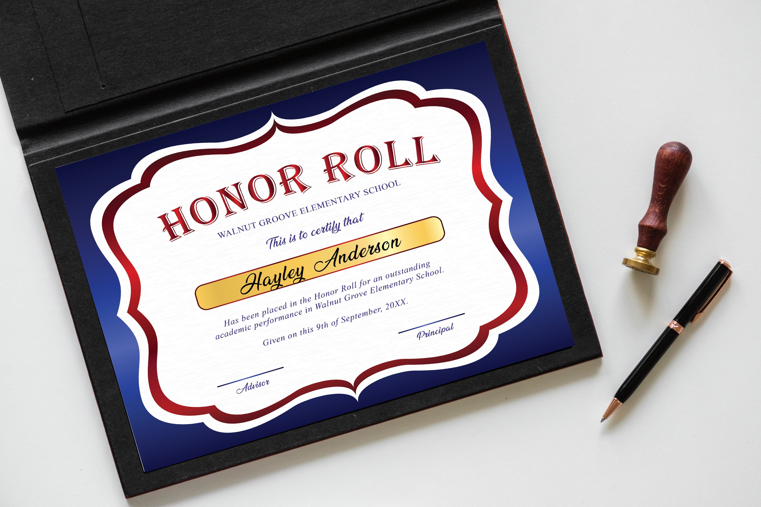 Editable Honor Roll Template Bundle Set of 2, DIY Honor Student Award ...
