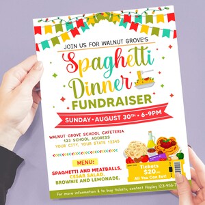 Editable Spaghetti Dinner Flyer Template, Italian Pasta Dinner ...