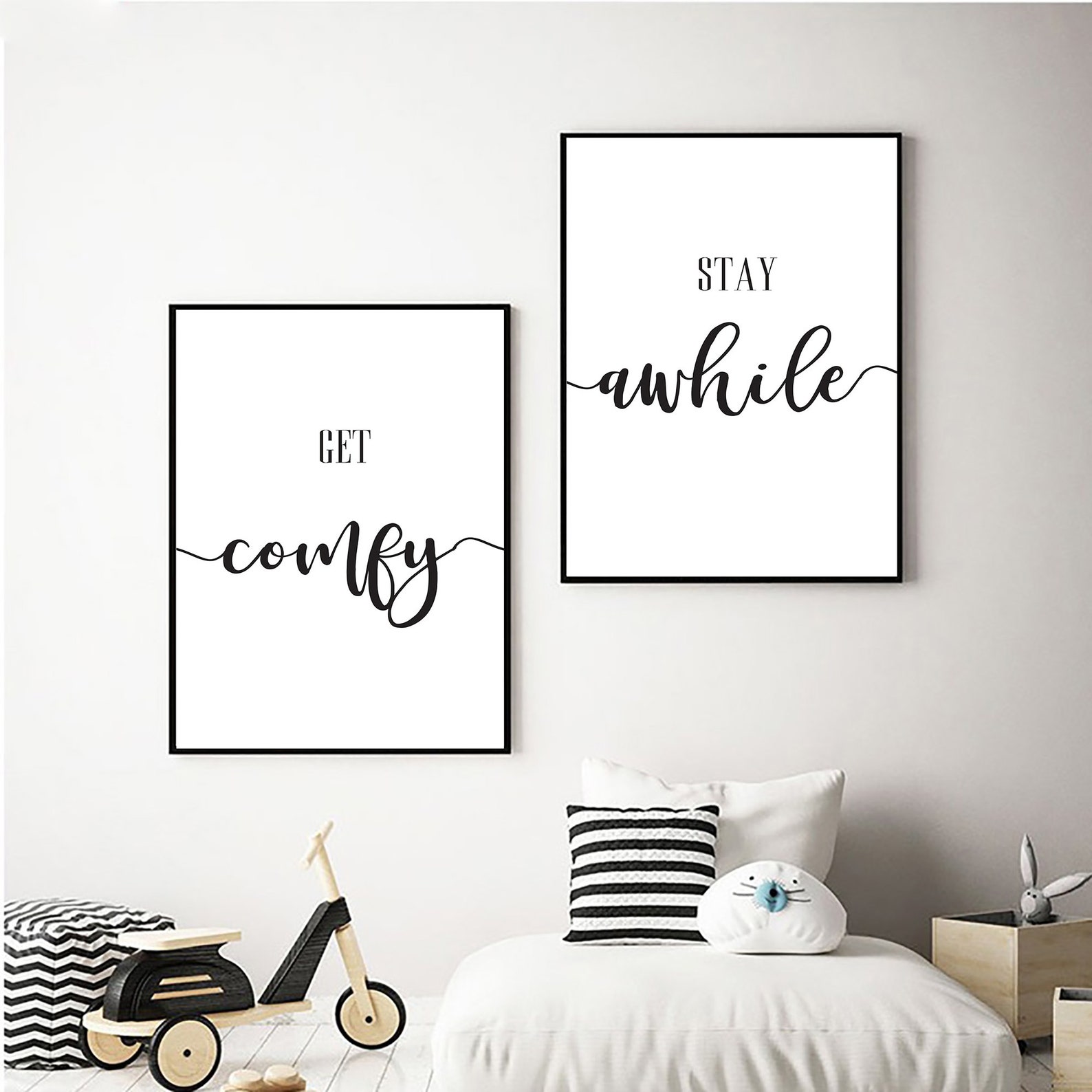 Get Comfy Printable Set of 2 Quote Guest Room Decor Stay - Etsy