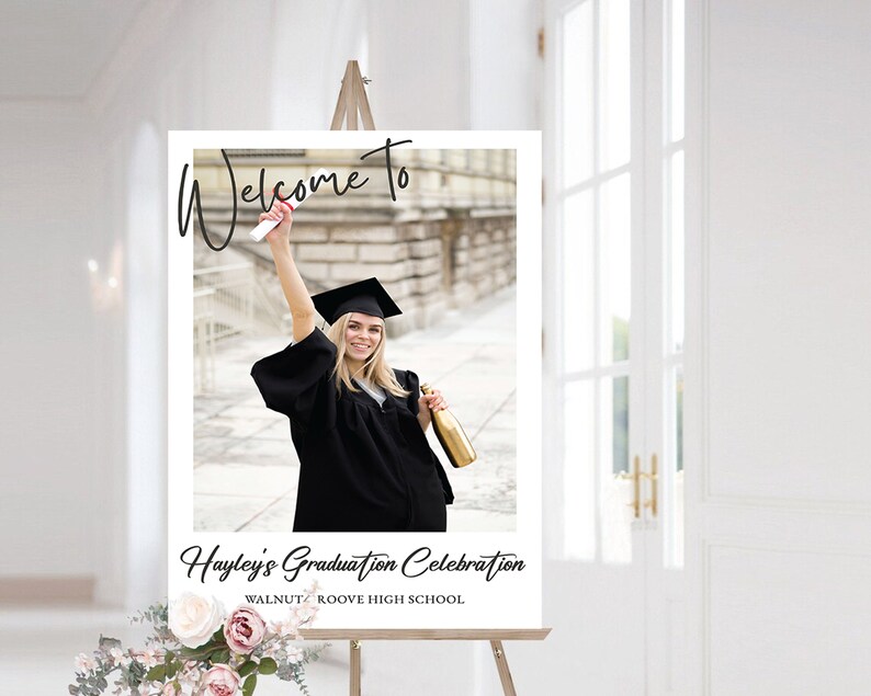 Editable Graduation Welcome Sign Template, Minimalist Graduation ...