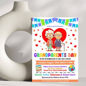 Grandparents Day Flyer Invite Template, PTA PTO Flyer School Fundraiser ...