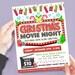 Editable Christmas Movie Night Flyer, Xmas School Church Benefit ...