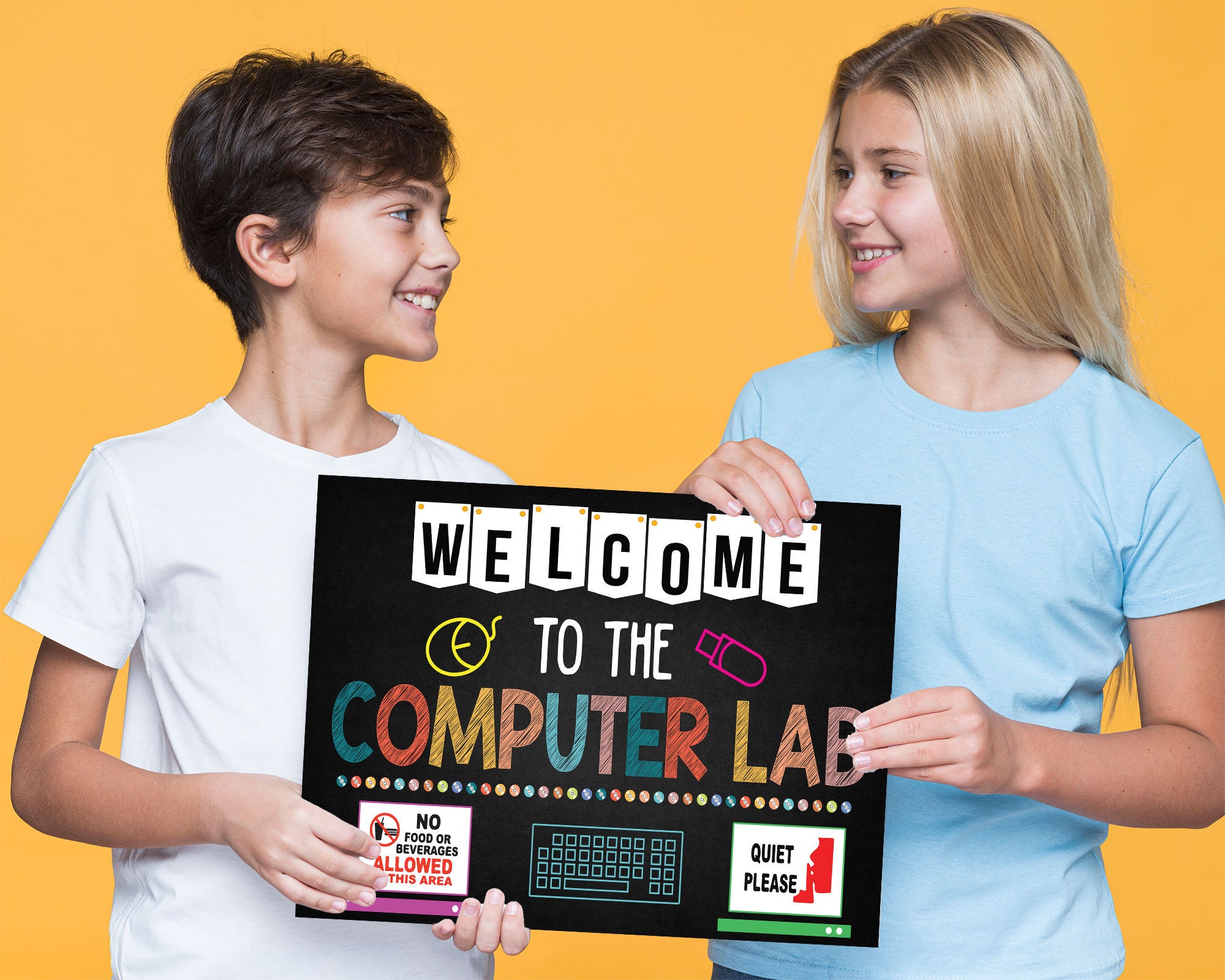 Printable Welcome to the Computer Lab Black PDF School - Etsy