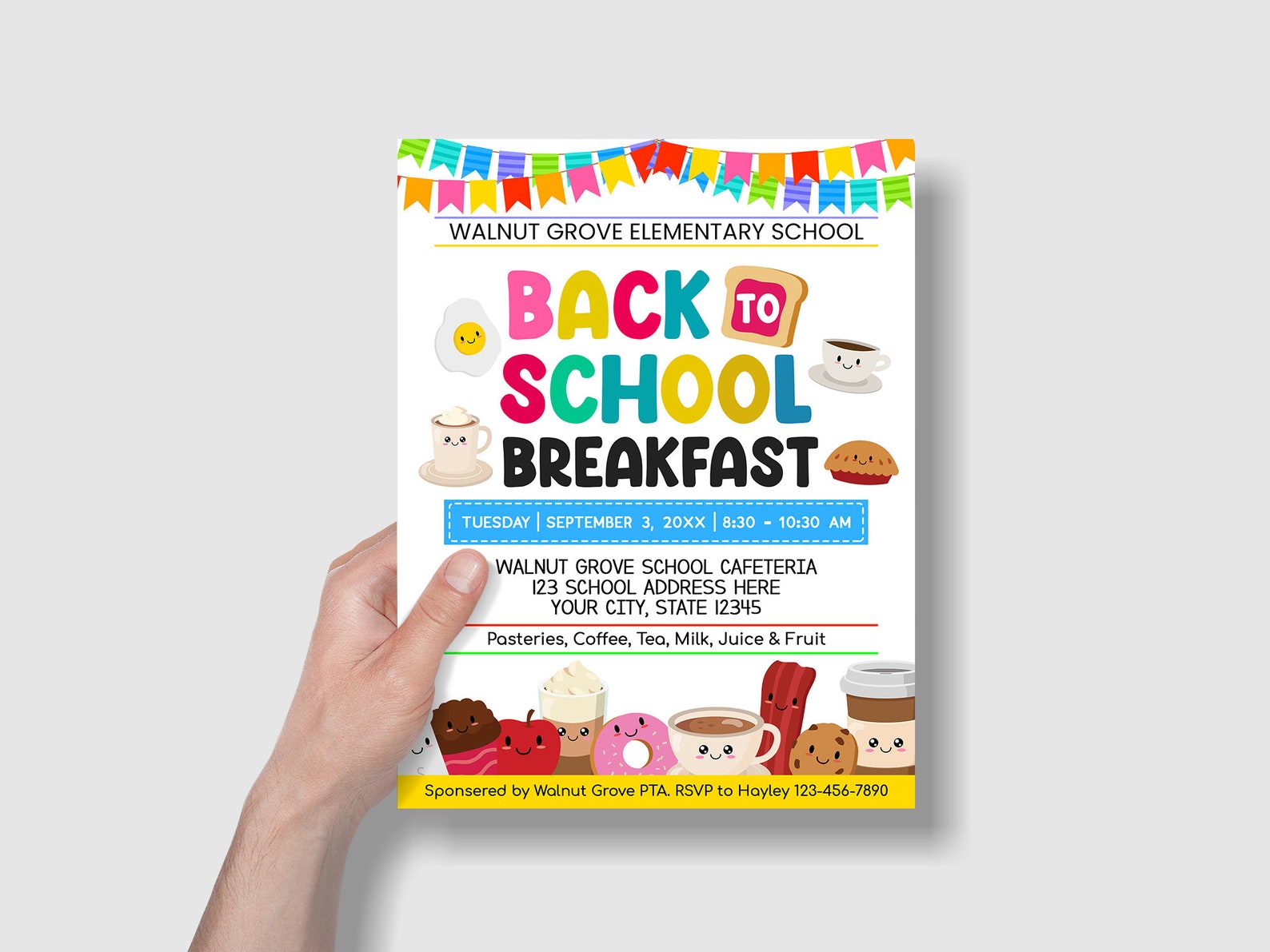 EDITABLE Back to School Breakfast Flyer Template PTO PTA - Etsy