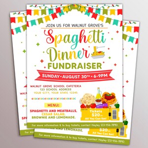 Editable Spaghetti Dinner Flyer Template, Italian Pasta Dinner ...