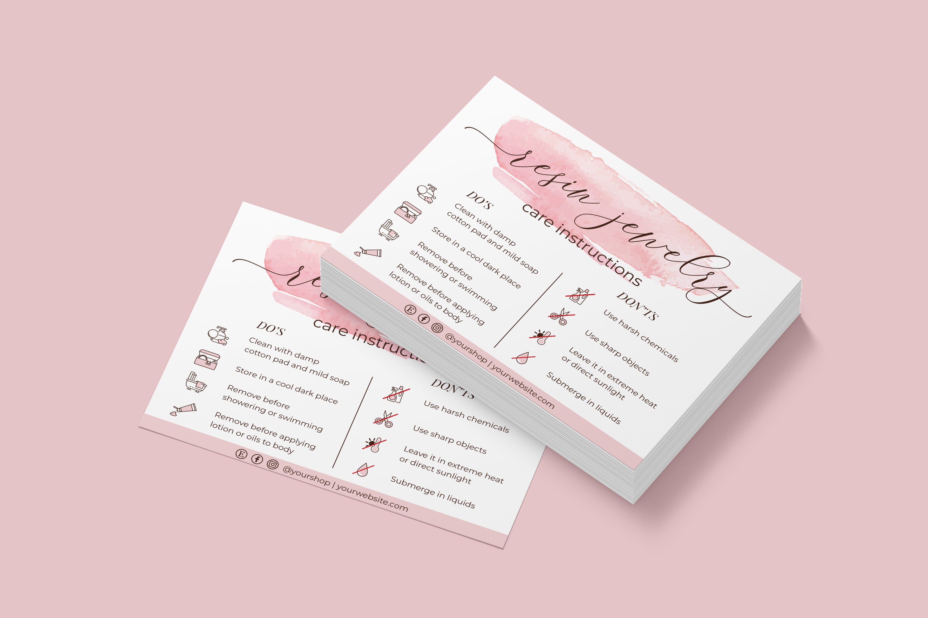 Resin Jewelry Care Card Resin Jewelry Care Instructions | Etsy