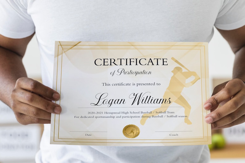 Editable Baseball Certificate Template Bundle for Boys and - Etsy