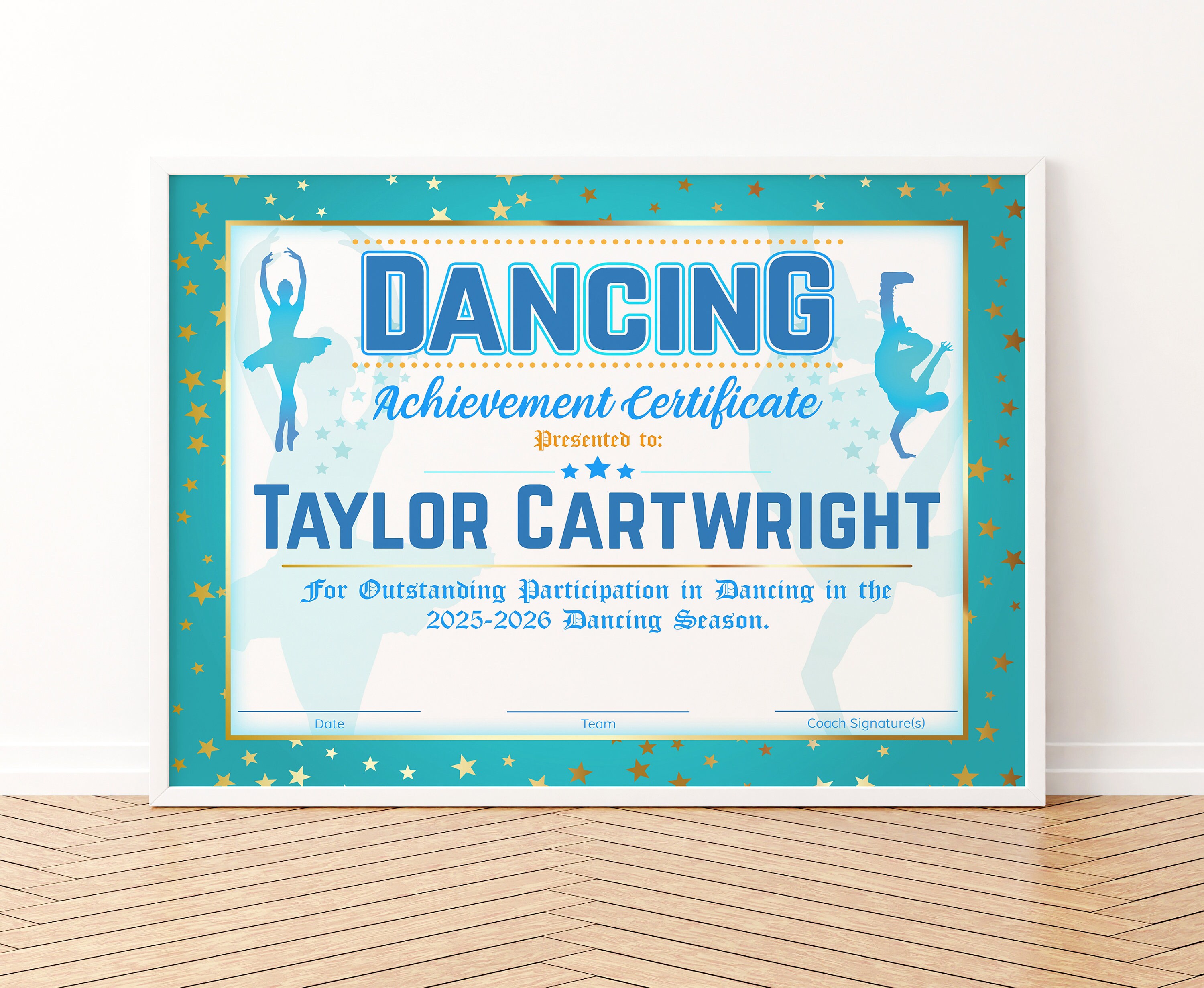 EDITABLE Dancer Certificate, Dancing Award BUNDLE, Dance Recital Award ...