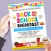 EDITABLE Back to School Breakfast Flyer Template, PTO PTA Fundraiser ...