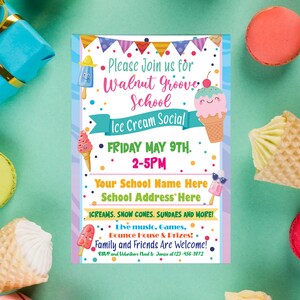 Ice Cream Social Flyer, Ice Cream Social Invitation, Ice Cream Social ...