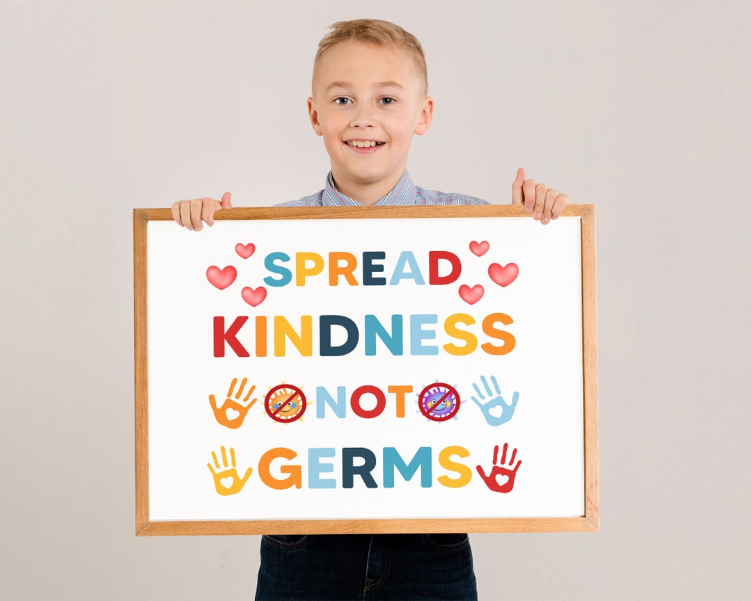 Printable Spread Kindness Not Germs Poster, PDF School Health Safety ...