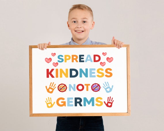 Printable Spread Kindness Not Germs Poster, PDF School Health Safety ...