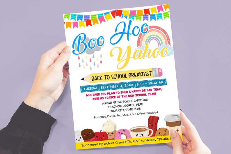 EDITABLE Boo Hoo Yahoo Back to School Breakfast Flyer Back to - Etsy