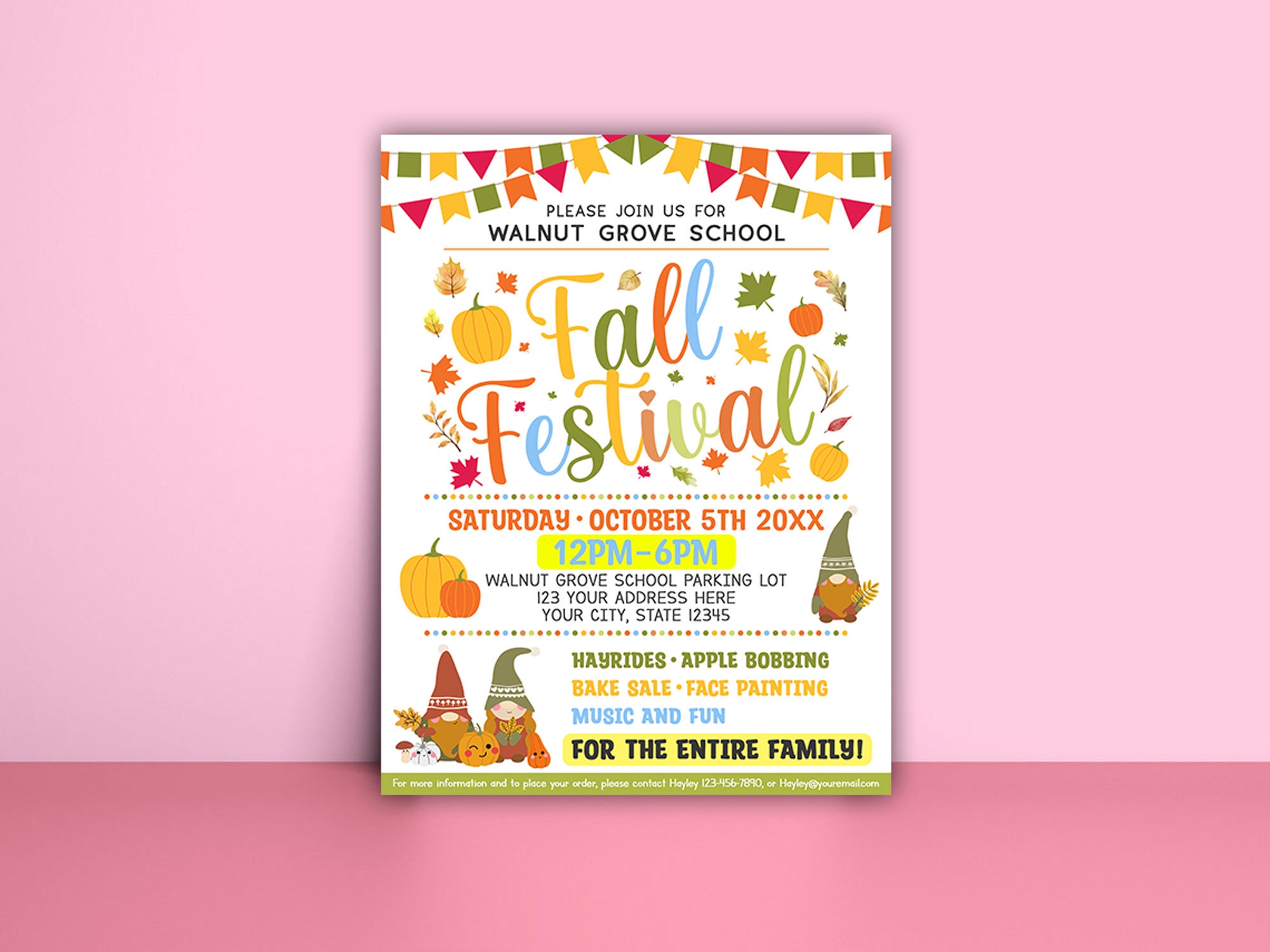 Editable Fall Festival Flyer, School Church Halloween Fall Invite, Fall ...