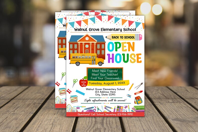 EDITABLE School Open House Flyer Template Printable Back to - Etsy