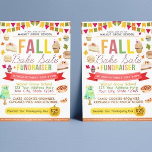 Editable Fall Bake Sale Flyer, Printable Halloween Invite, Community ...