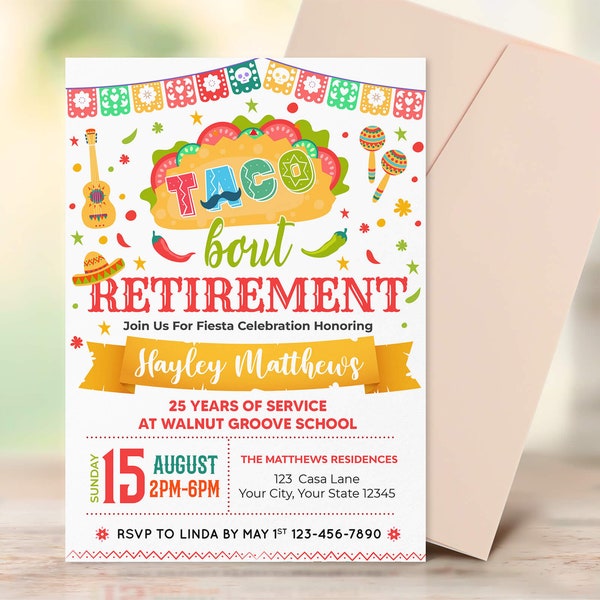 Taco Retirement Party Flyer - Etsy