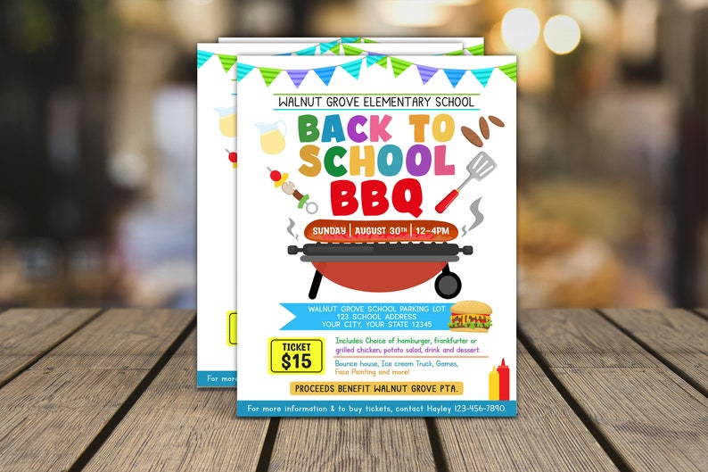 EDITABLE School Bbq Picnic Party Invite Back to School - Etsy