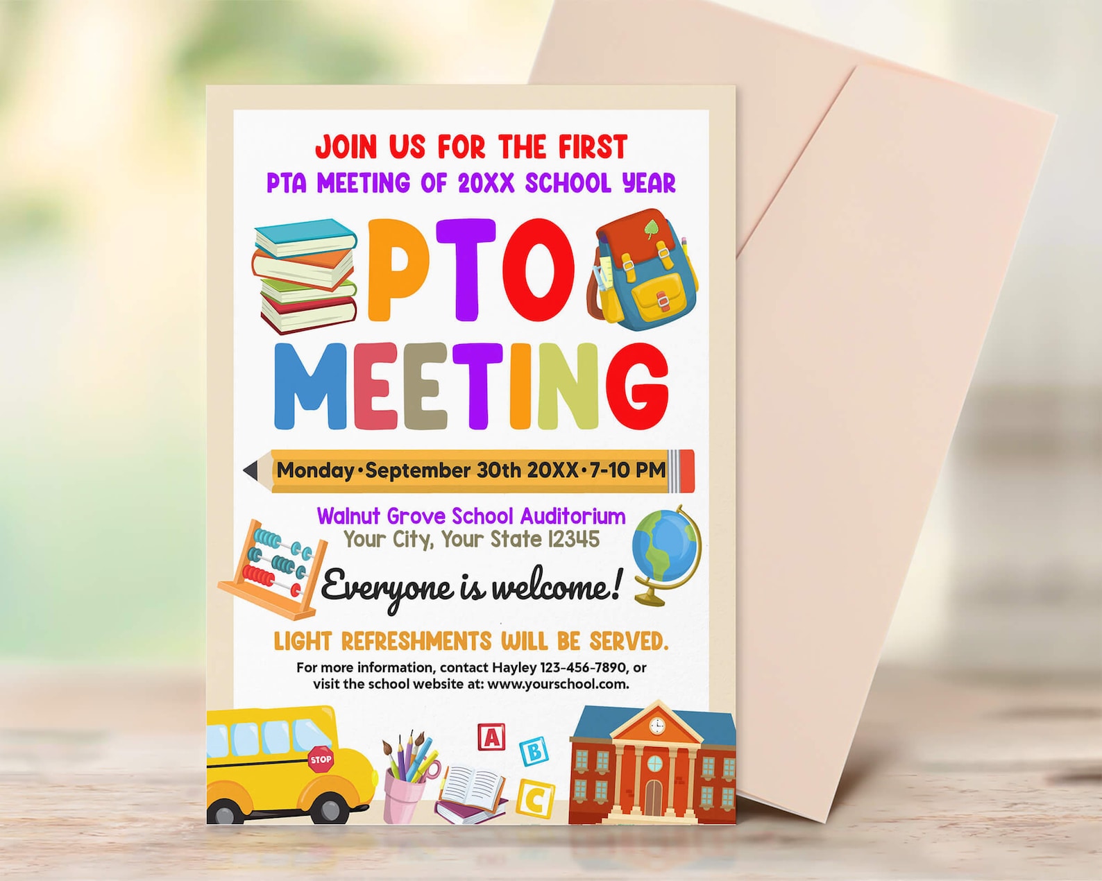 PTO PTA Meeting Template, Back to School Flyer, Editable Coffee Meeting ...