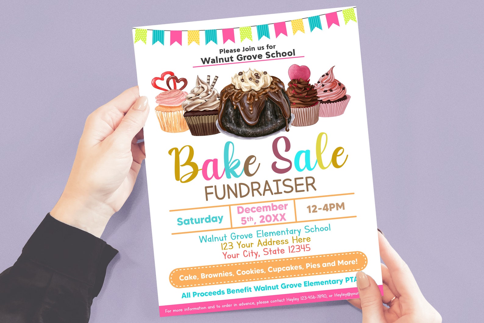 EDITABLE Bake Sale Flyer Printable PTO PTA Flyers School - Etsy