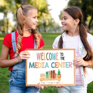 Printable Welcome to the Media Center Sign PDF, School Media Center ...