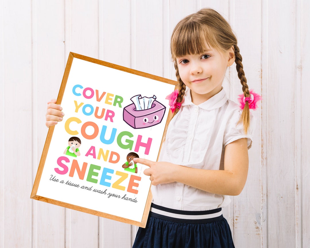 Printable Cover Your Mouth When You Cough or Sneeze Sign, PDF School ...