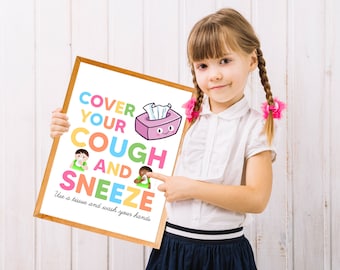 Cover Your Cough Poster - Etsy
