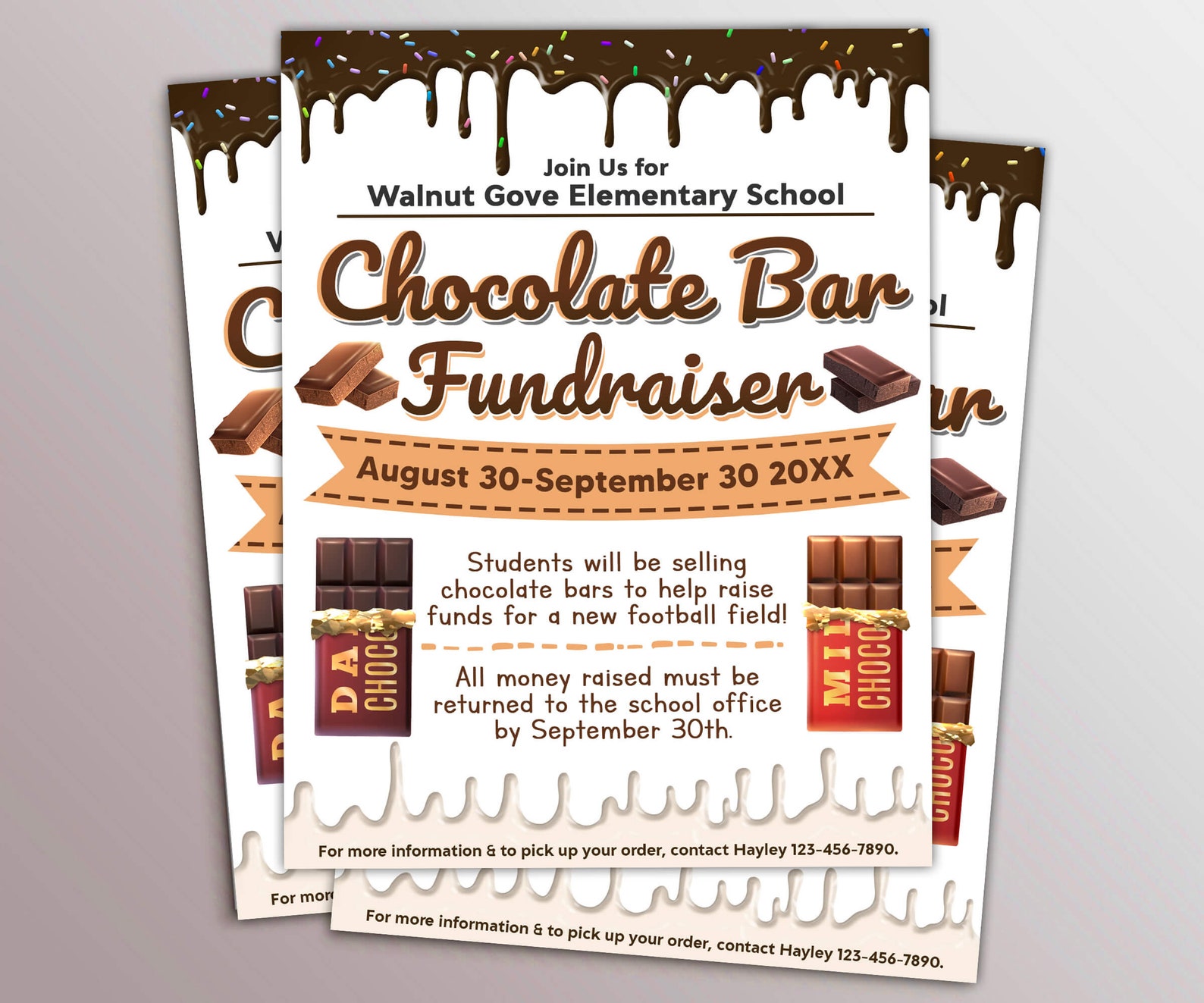 Chocolate Fundraiser Flyer Template, School Church Candy Fundraiser ...