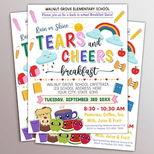 Tears and Cheers Breakfast Invitation Flyer, Back to School Breakfast ...