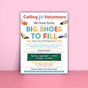 Editable Volunteer Recruitment Flyer, School Volunteer Flyer Template ...