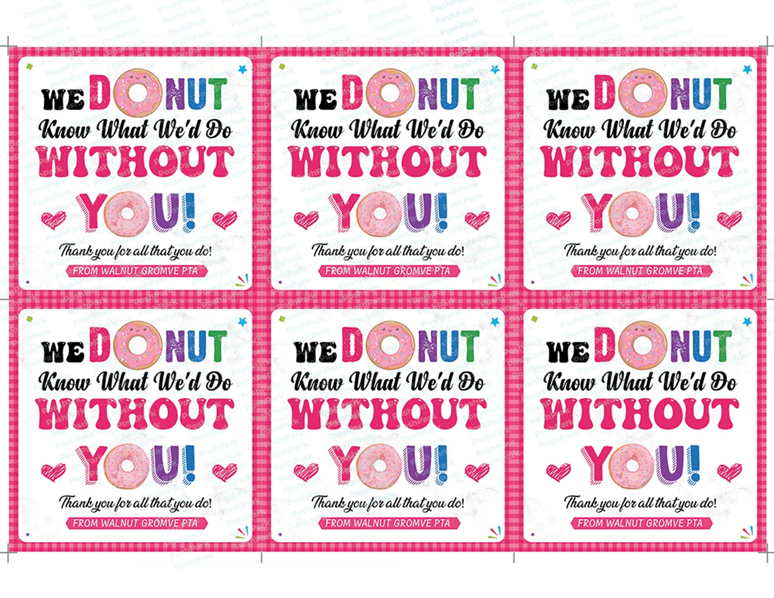 EDITABLE Donut Know What We'd Do Without You Gift Tag, Donut ...