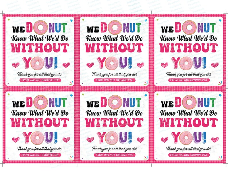 EDITABLE Donut Know What We'd Do Without You Gift Tag | Etsy