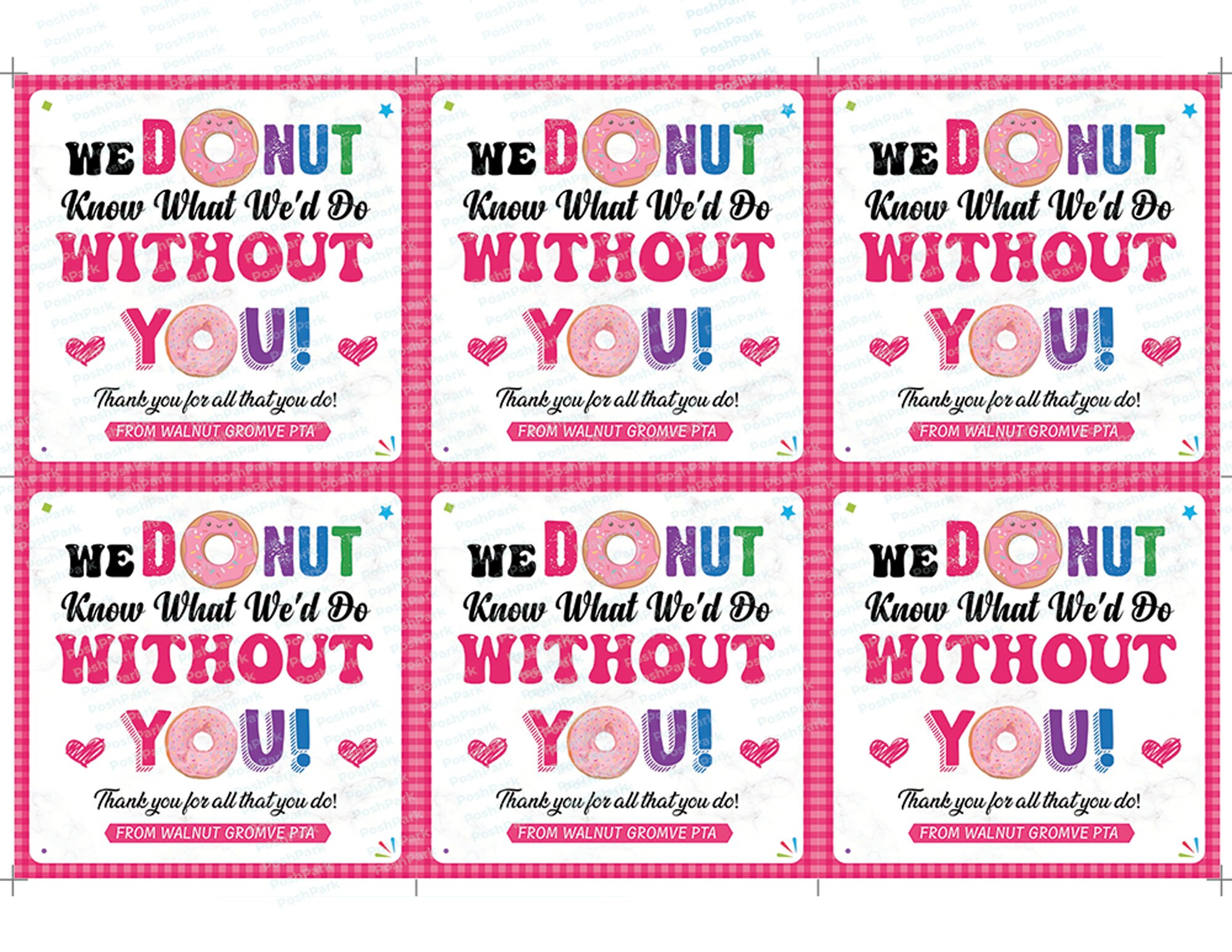 EDITABLE Donut Know What We'd Do Without You Gift Tag, Donut ...