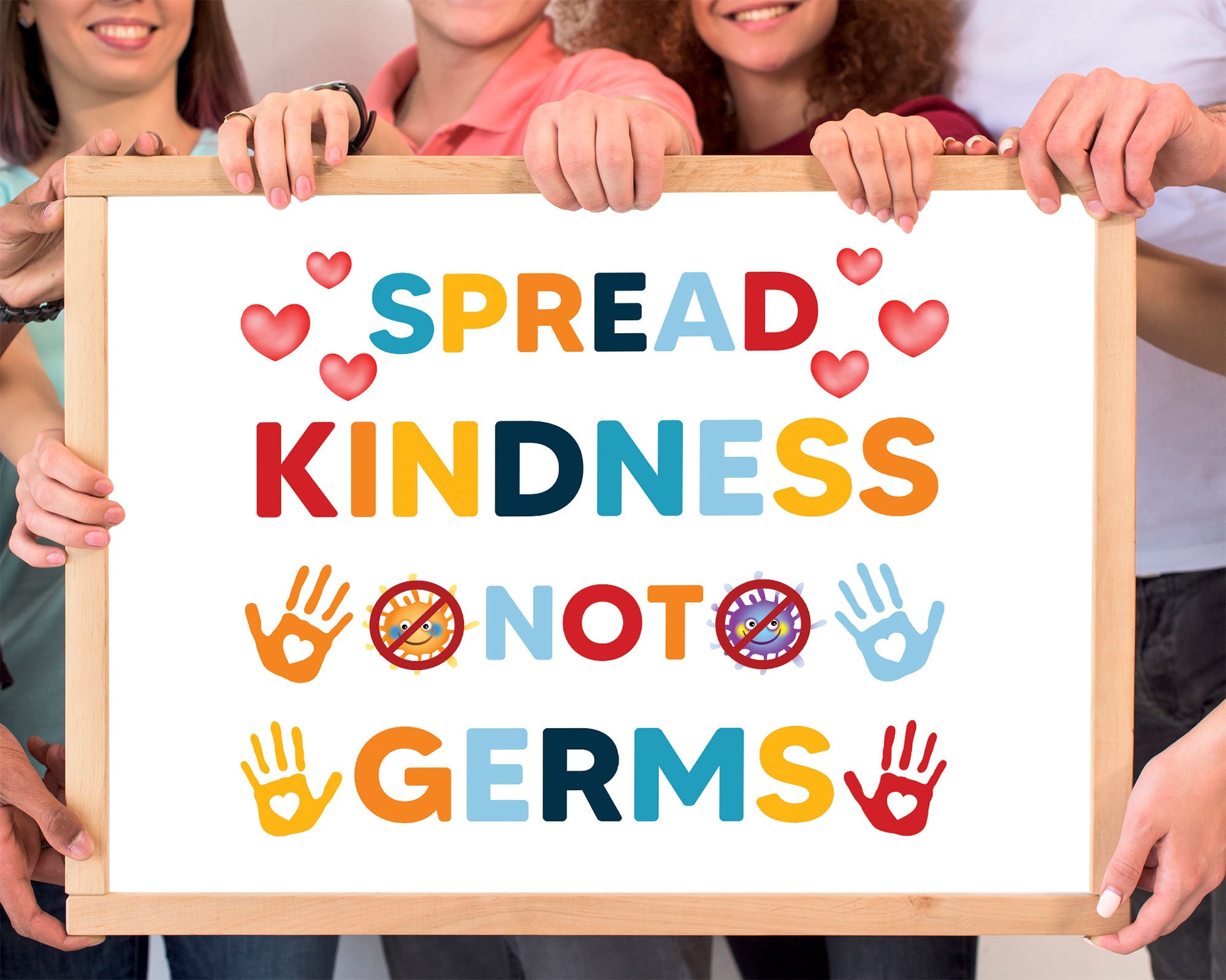 Printable Spread Kindness Not Germs Poster, PDF School Health Safety ...