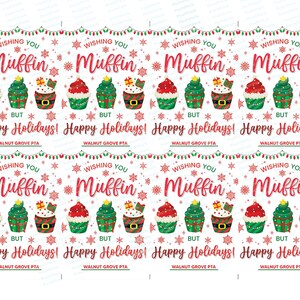 Editable Christmas Holiday Gift Tags, Wishing You Muffin Holiday Tag ...
