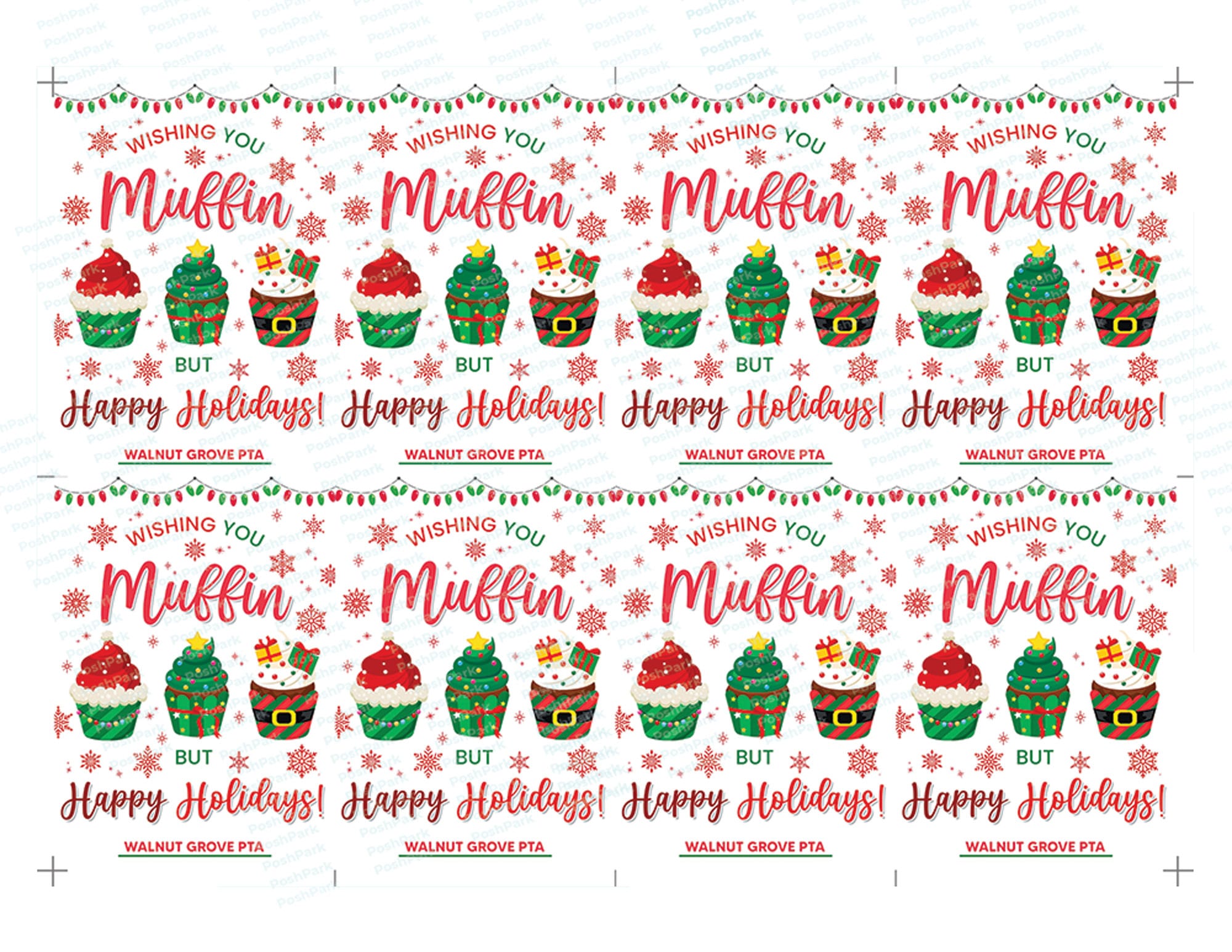 Editable Christmas Holiday Gift Tags, Wishing You Muffin Holiday Tag ...