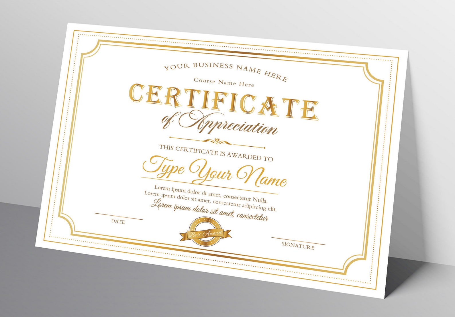 Editable Certificate of Appreciation Custom Award Certificate - Etsy