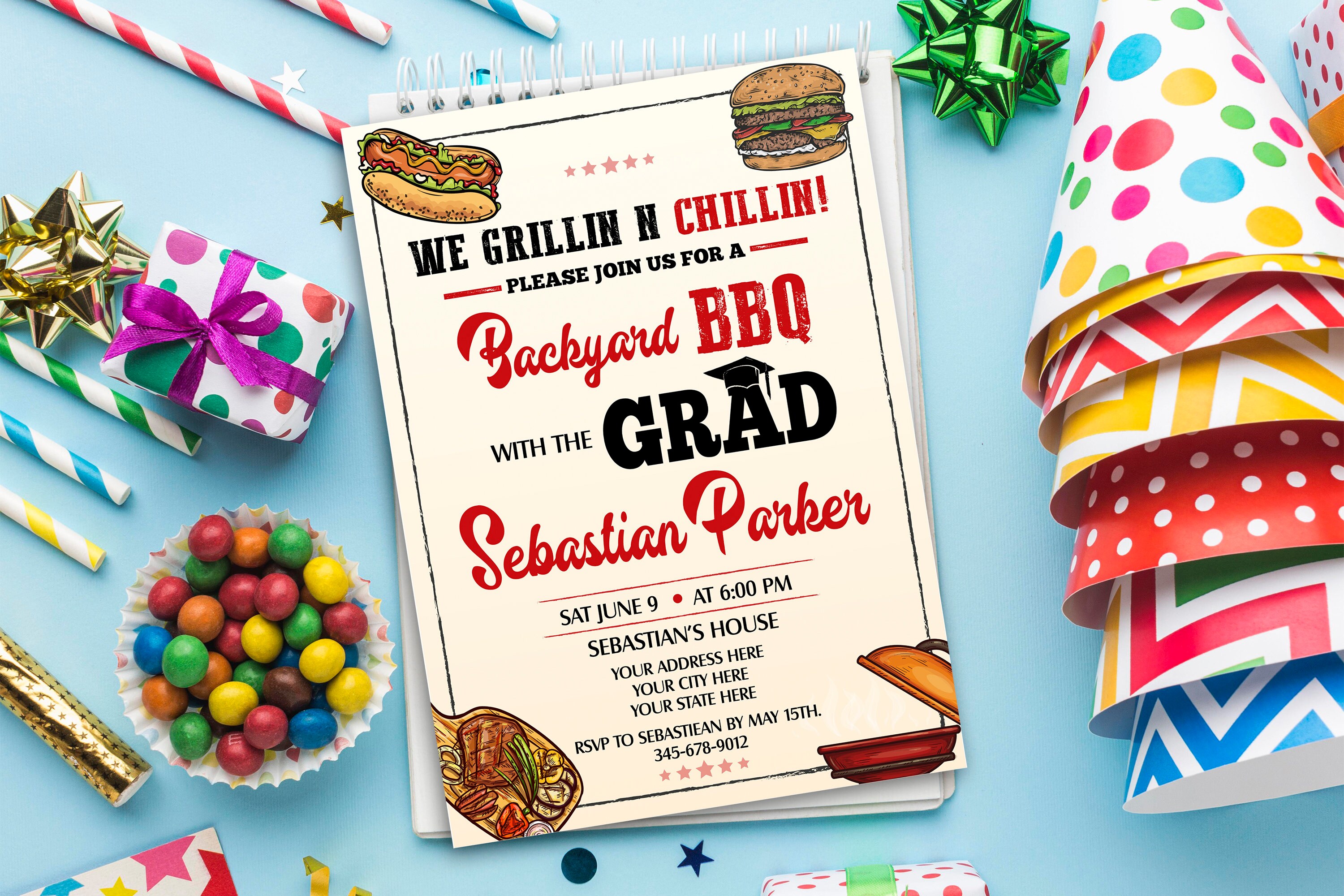 Graduation BBQ Invitation Backyard BBQ Invitation Graduation | Etsy