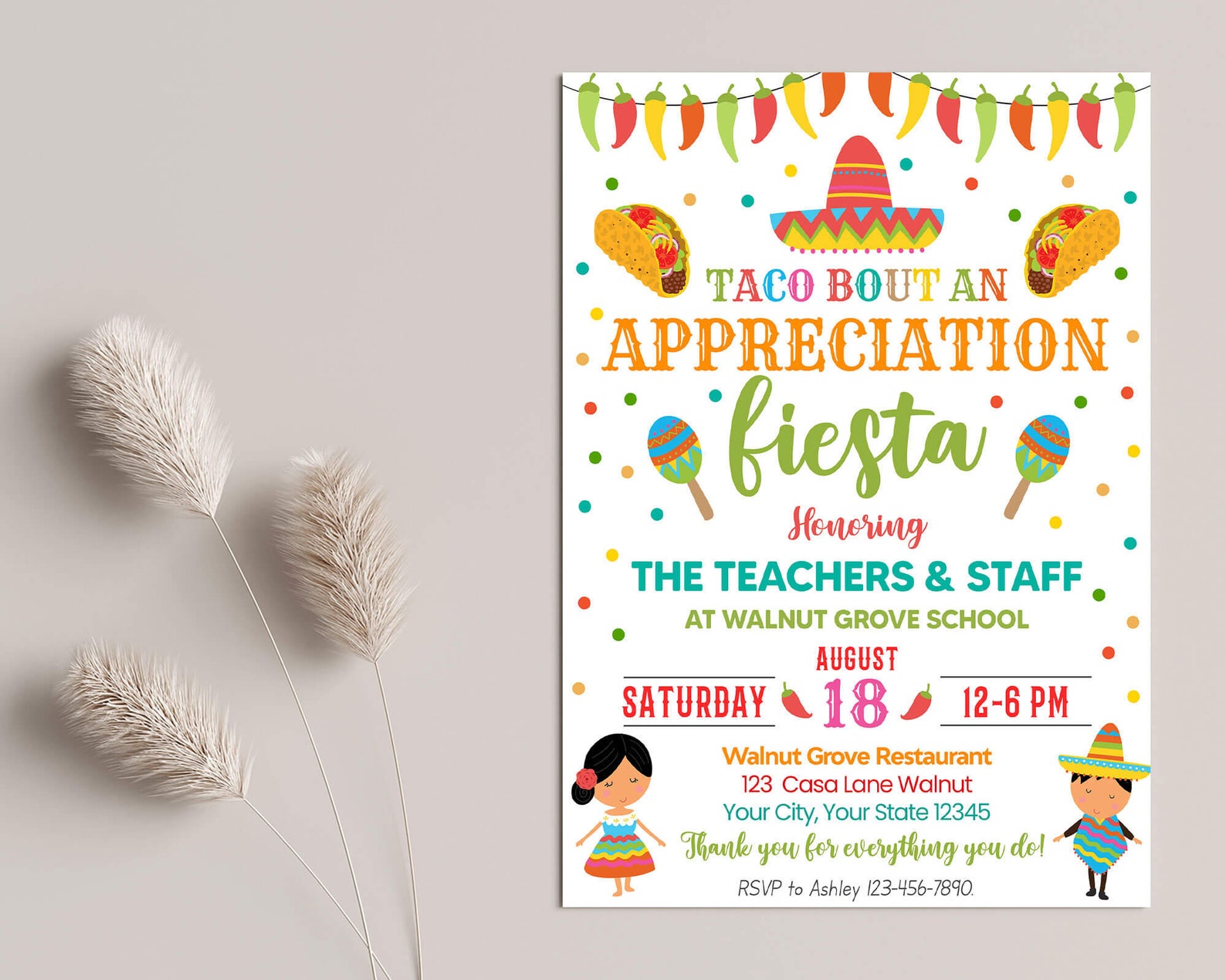 Taco Bout an Appreciation Invite Template, Mexican Themed Party ...