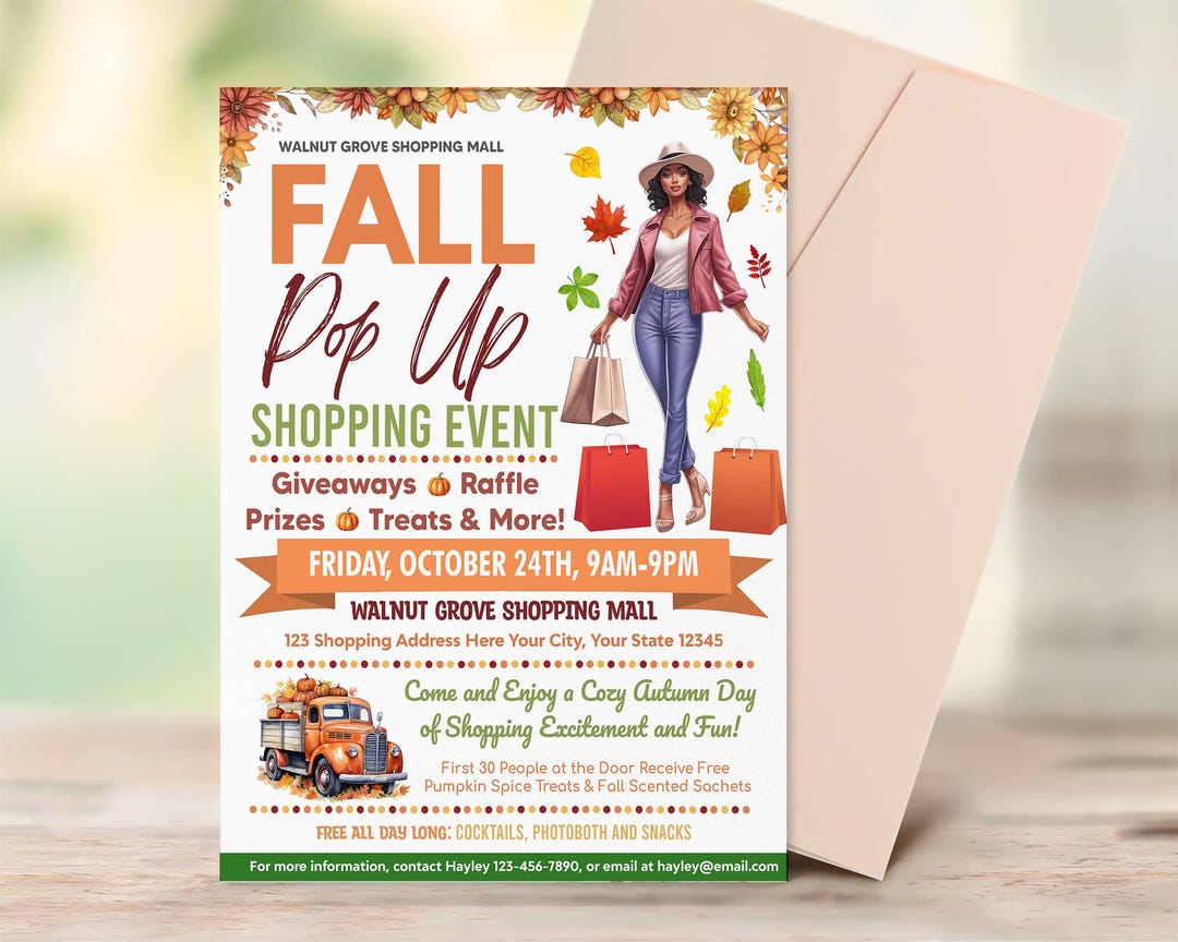 Editable Fall Pop-up Sale Event Flyer Printable - Etsy