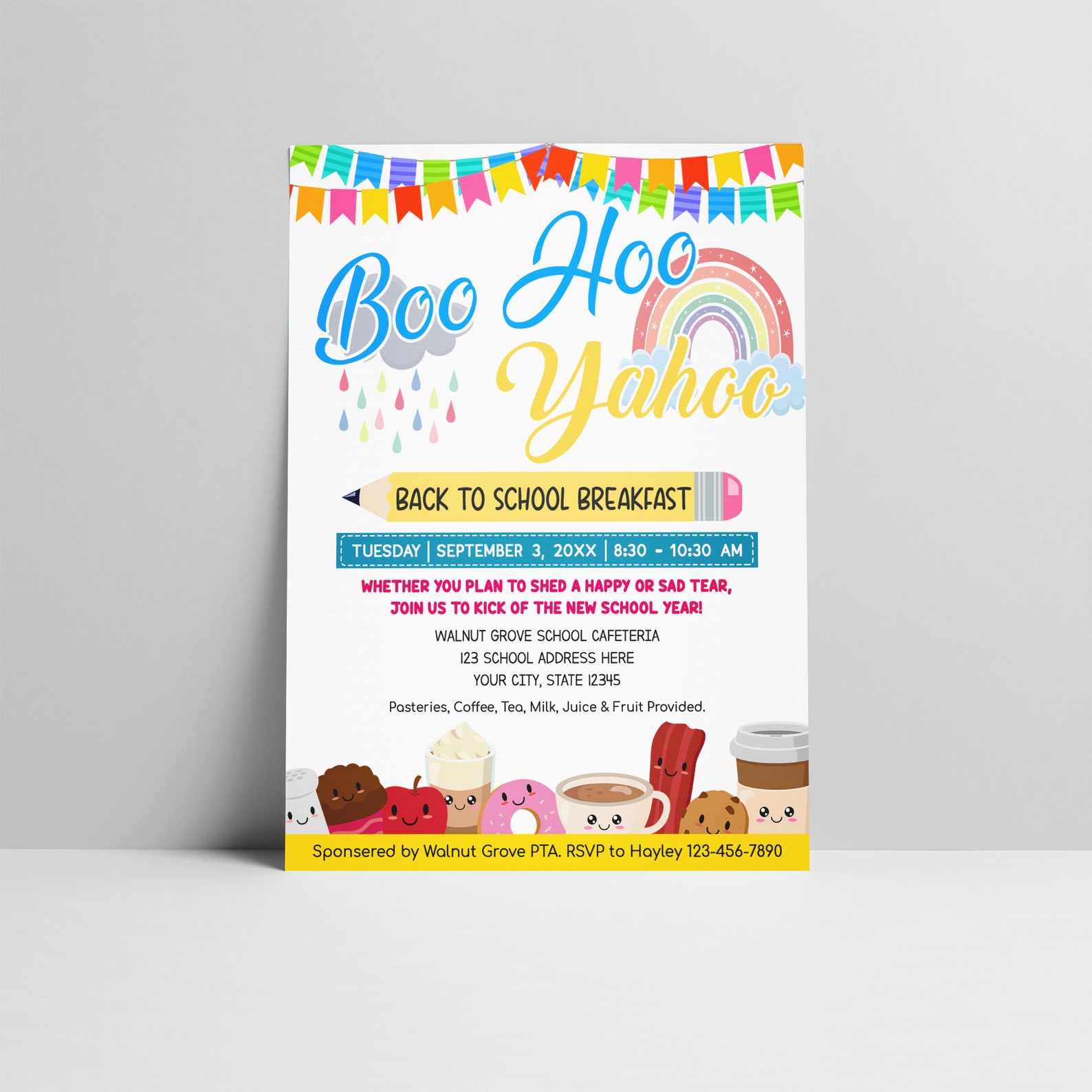 EDITABLE Boo Hoo Yahoo Back to School Breakfast Flyer Back to - Etsy