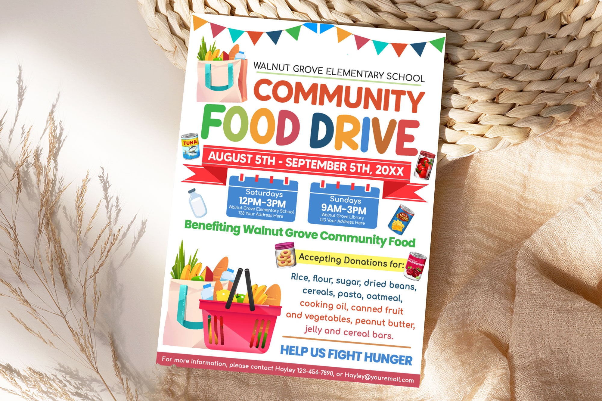 Editable Community Food Drive Flyer, Church School, PTA PTA Flyer, Food ...