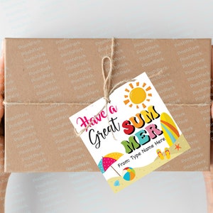 Custom Summer Gift Tags for Teacher, Beach-theme Summer Gift Tags ...