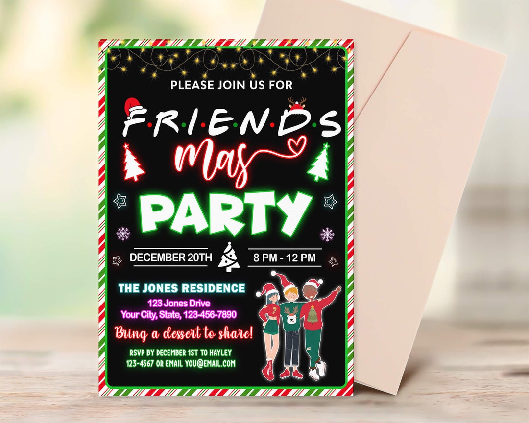 Editable Friendsmas Invitation, Funny Friendsmas Invite Flyer ...